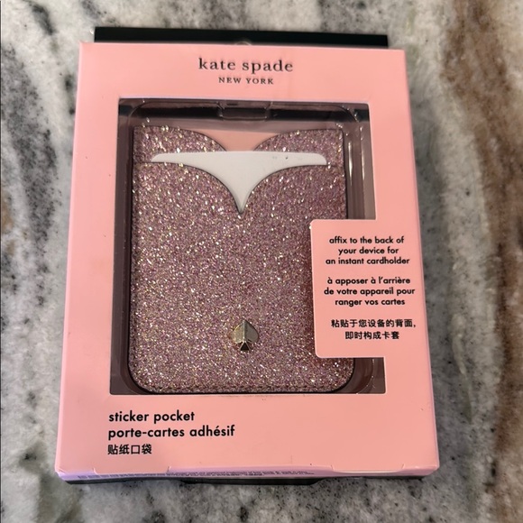 kate spade | Accessories | Kate Spade Pink Glitter Sticker Pocket ...